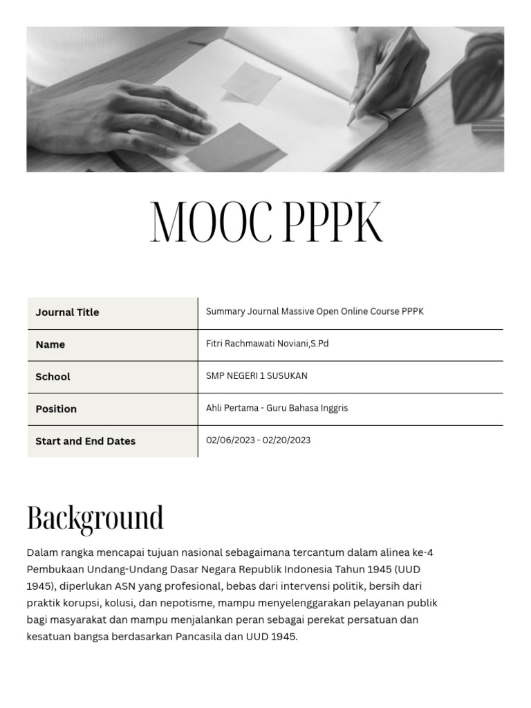 Journal Resume Mooc PPPK - Fitri Rachmawati Noviani | PDF