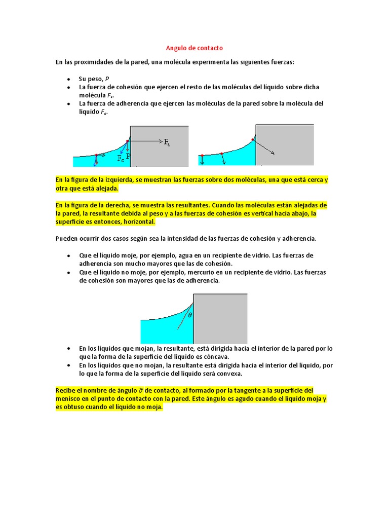 Angulo de Contacto | PDF | Ciencia y matemática