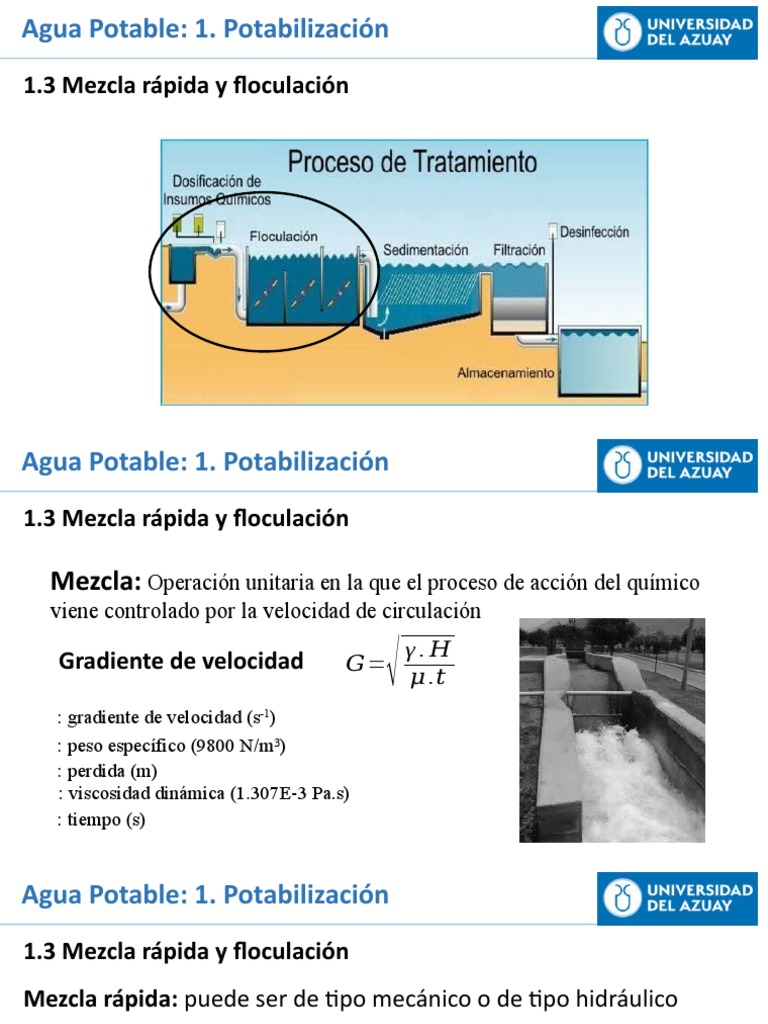 1.03 Mezcla Rápida y Floculación | PDF | Agua potable | Ingeniería de ...