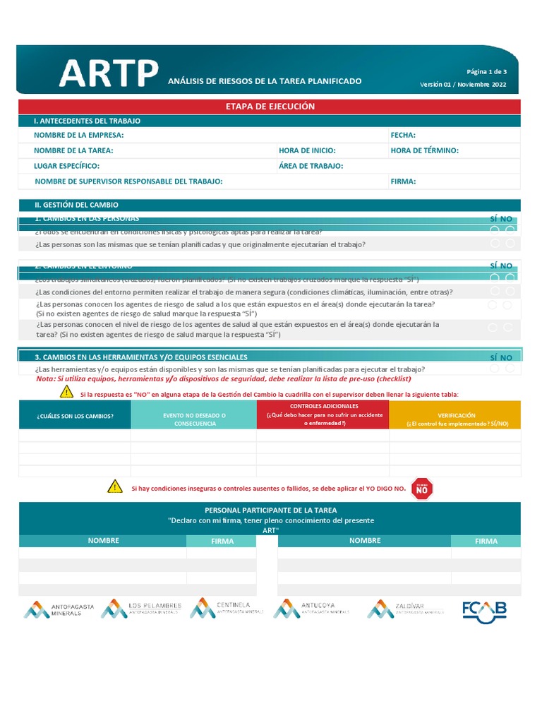 ARTP - Formato - Rev-0 (30 Enero 2023) Aseo Areas de Oficina | PDF