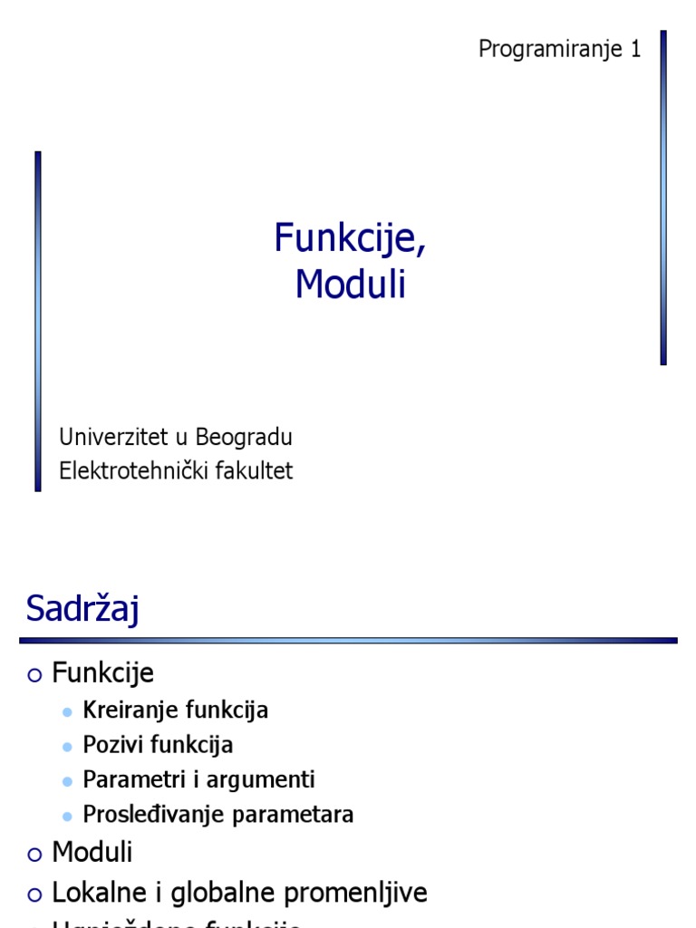P1 9 Python Funkcije Moduli | PDF