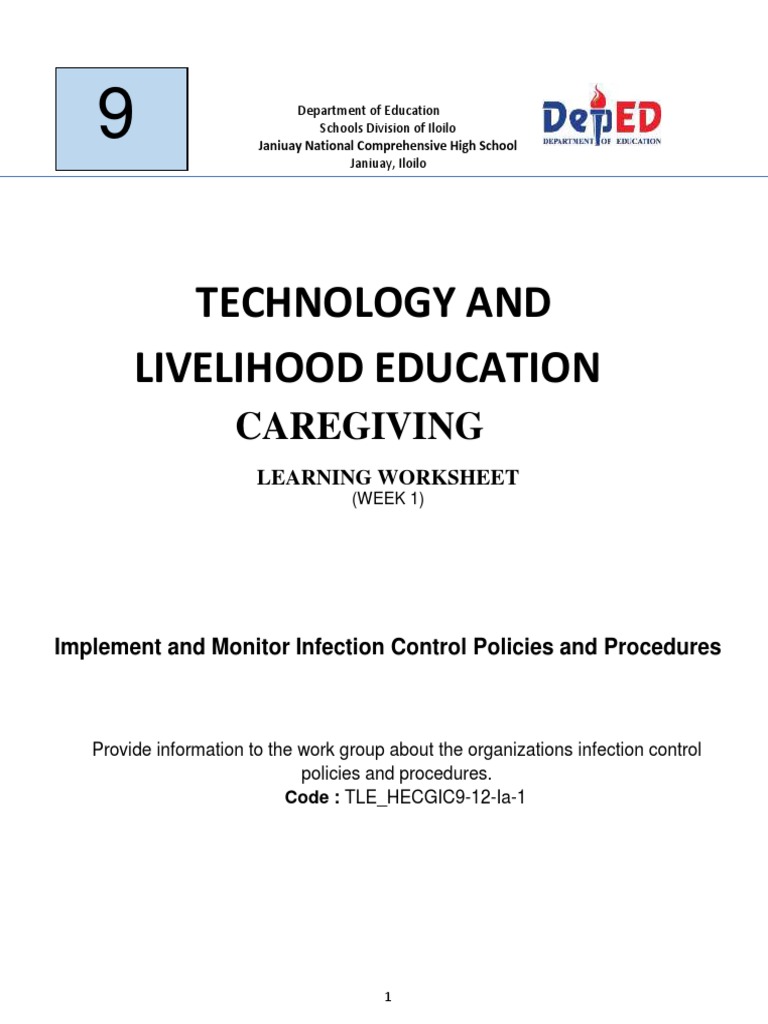 Infection Control in Caregiving Module | PDF | Infection | Personal ...