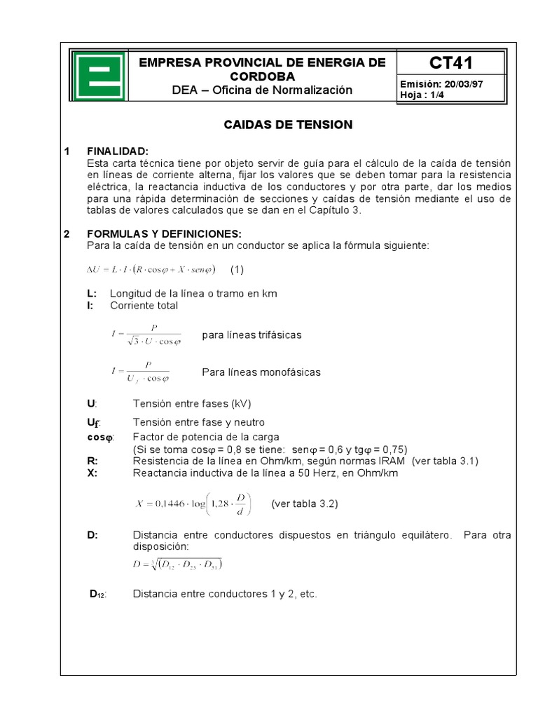 CT41 | PDF | Corriente eléctrica | Energia electrica