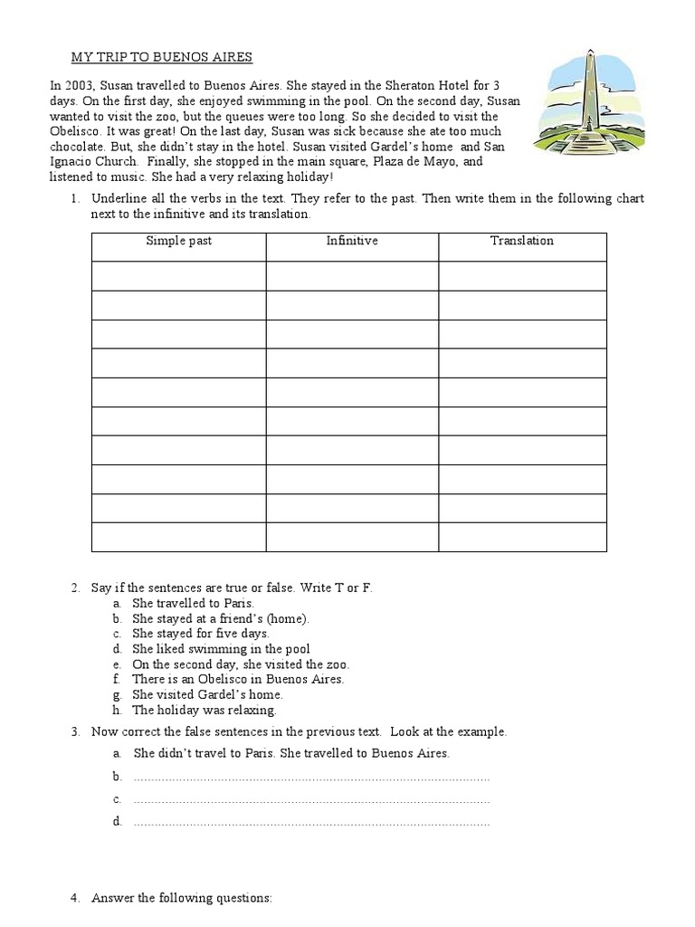 A Nice Trip Reading Comprehension Exercises | PDF | Grammar | Linguistics