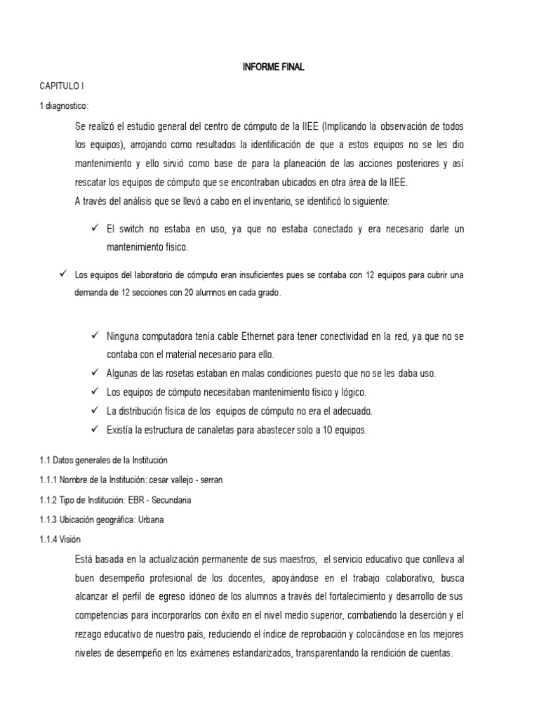 Informe Final | PDF | Laboratorios | Enseñando