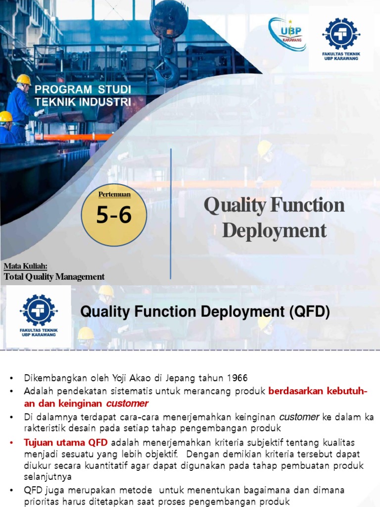 Pertemuan 5-6 TQM - Quality Function Deployment | PDF