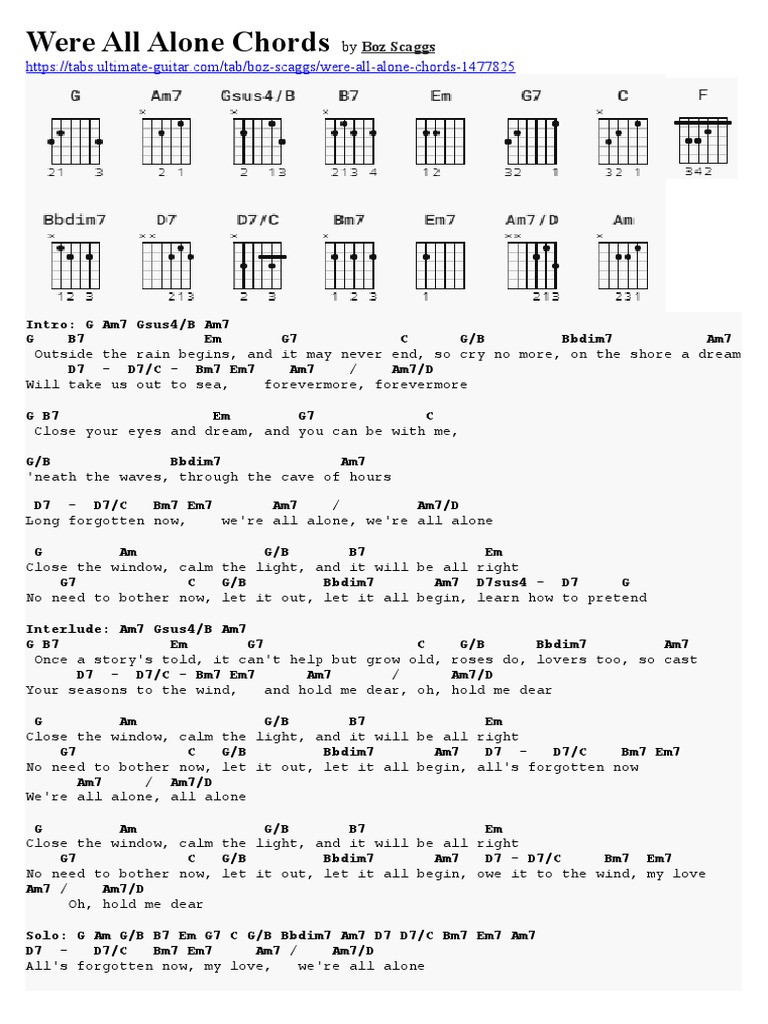 Were All Alone Chords | PDF