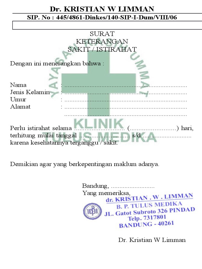 Contoh Surat Dokter | PDF