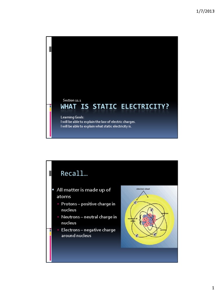 11.1 What Is Static Electricity | PDF