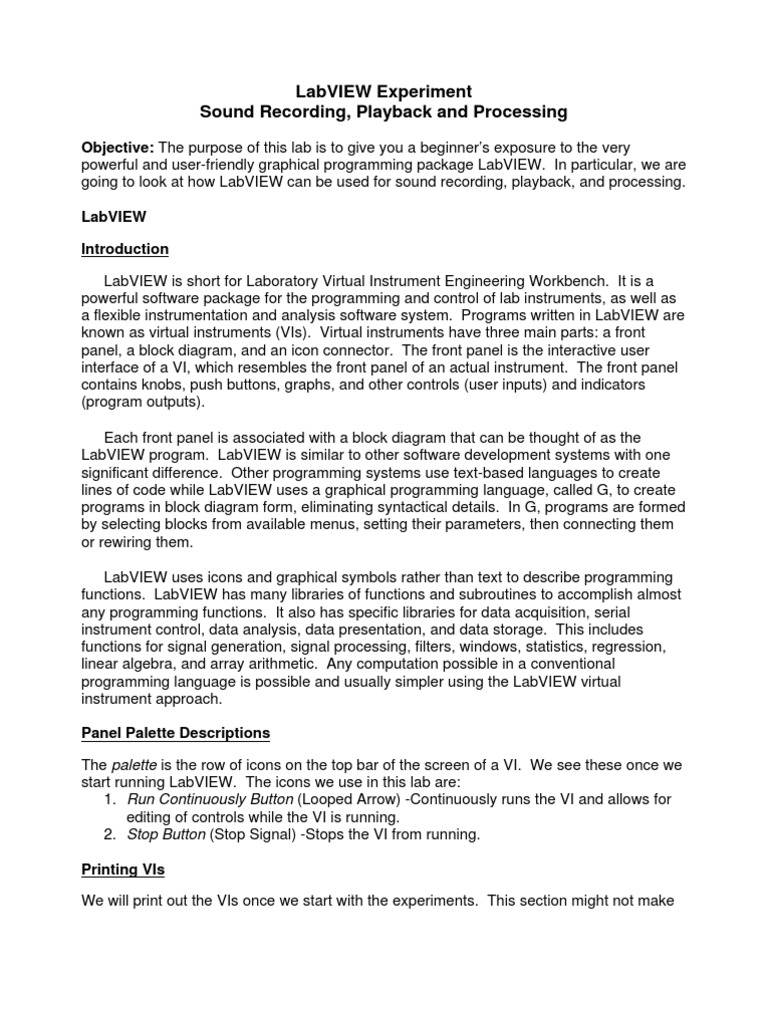 LabVIEW Experiment | PDF | Computers