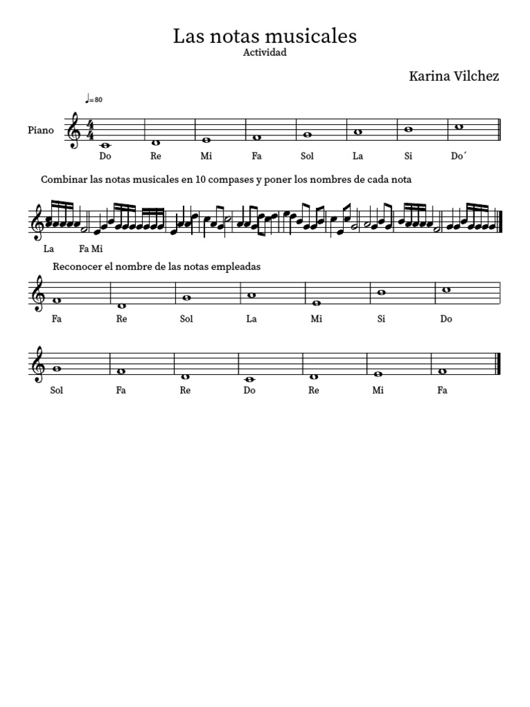 Las Notas Musicales | PDF