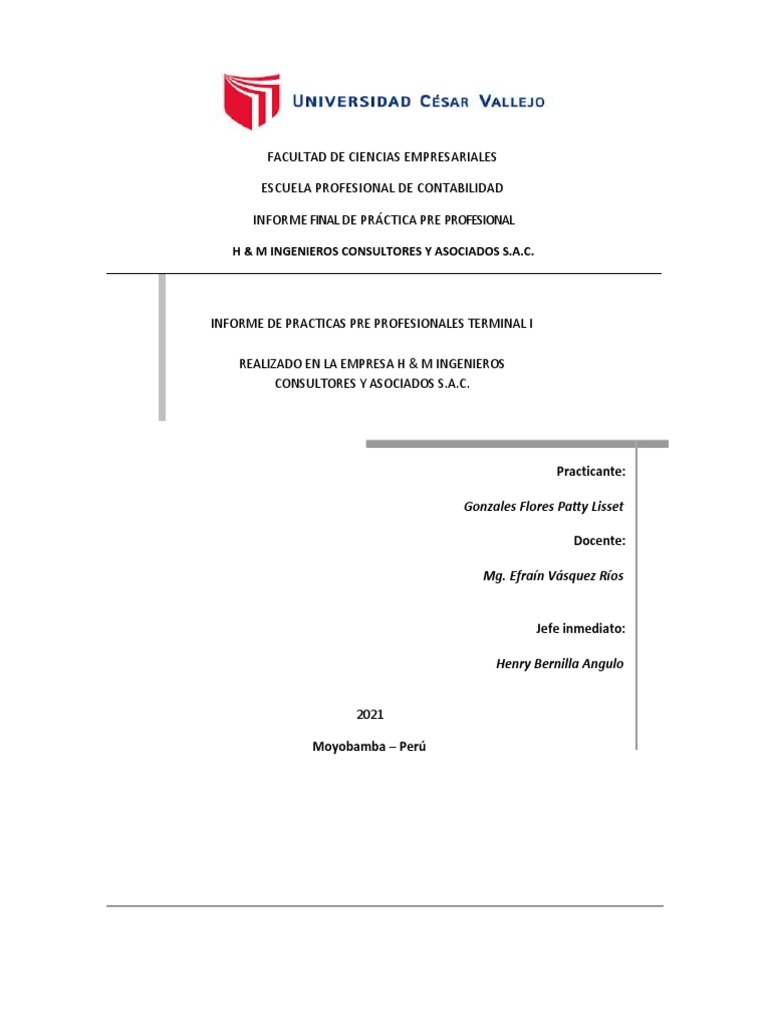Ultimo - Informe-Ppp I - 2021-Practicas C | PDF | Análisis FODA ...