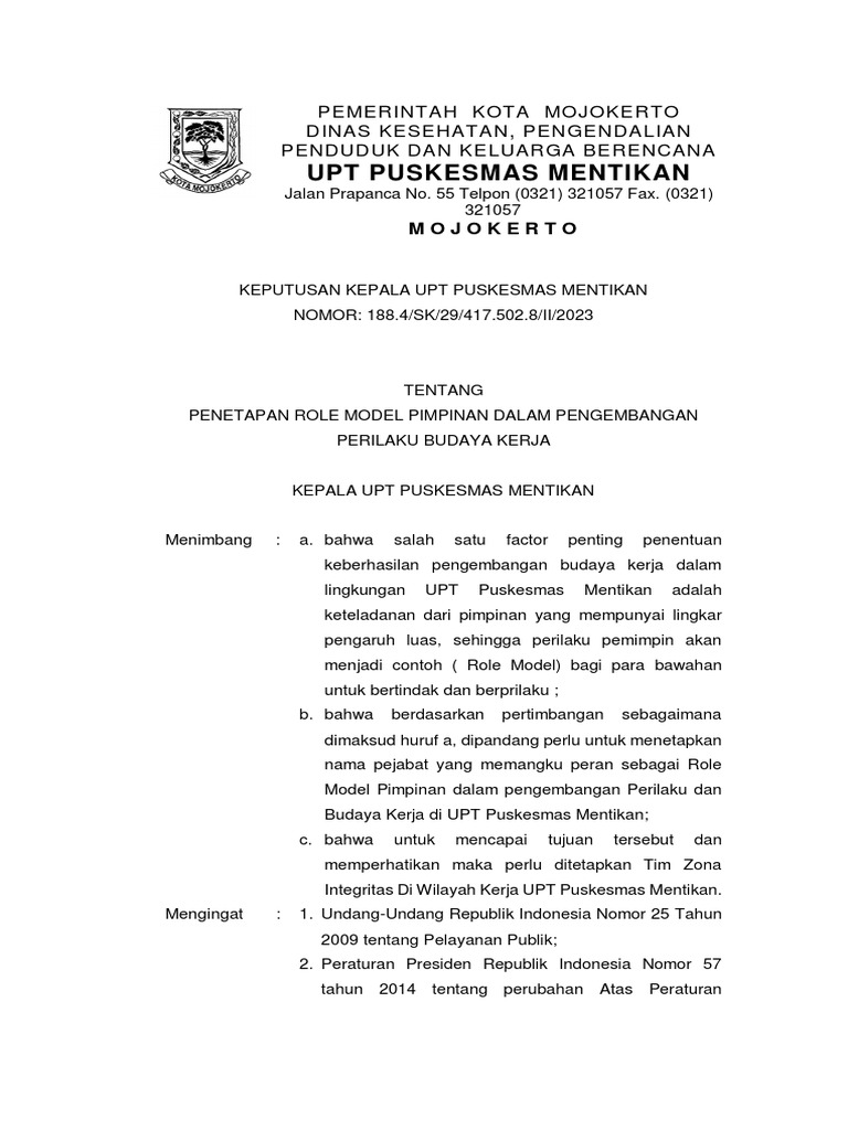 029.Sk Role Model ZI | PDF | Karier & Perkembangan