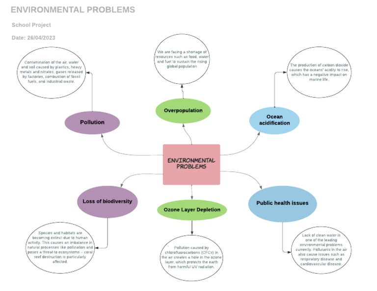 Environmental Problems Mindmap | PDF | Pollution | Natural Environment