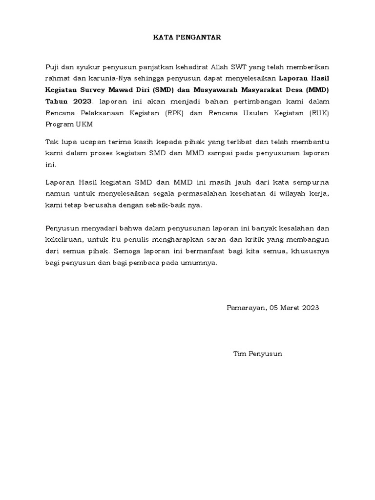 Laporan Kegiatan SMD dan MMD 2023 | PDF
