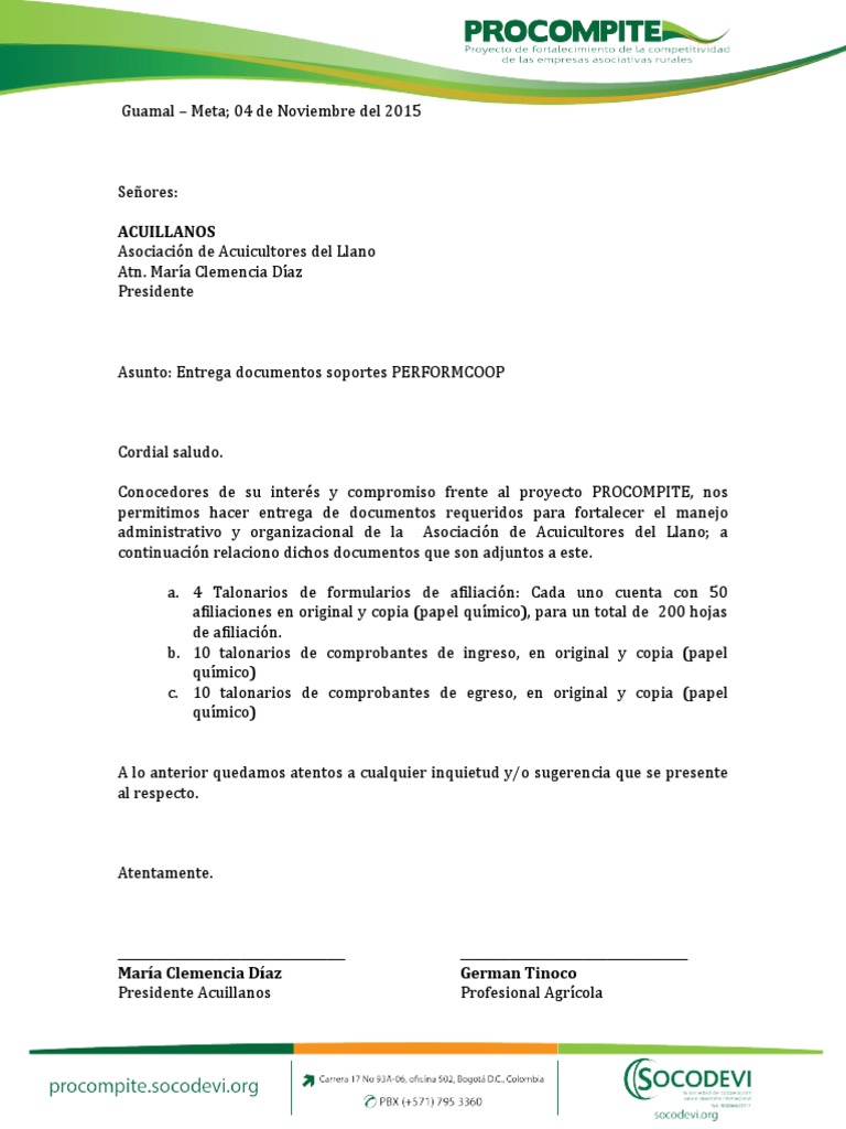 Modelo Carta de Entrega | PDF