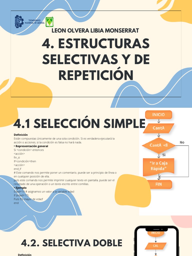 Estructuras Selectivas y de Repetición | PDF | Ingeniería de confiabilidad | Ingeniería Informática