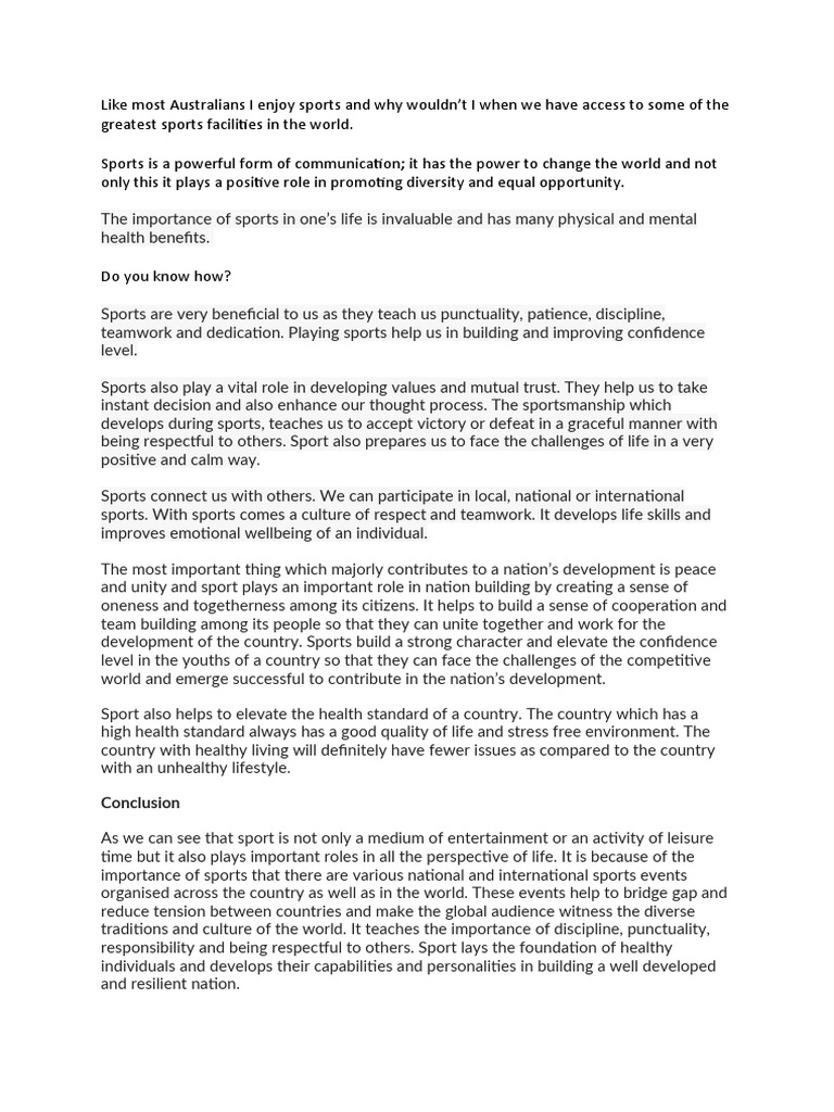 Power of Sports | PDF | Sports | Behavioural Sciences