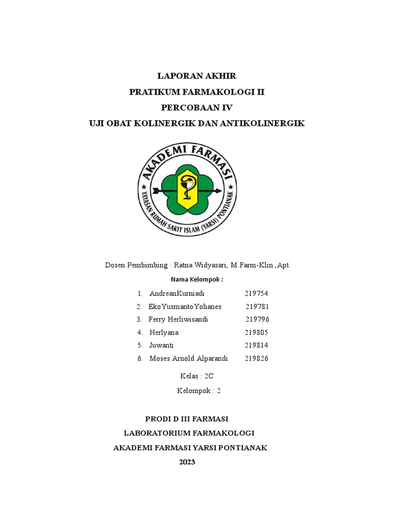 Uji Obat Kolinergik dan Antikolinergik | PDF | Kesehatan Holistik