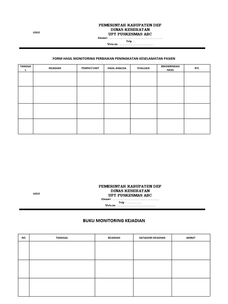 Form Hasil Monitoring Perbaikan Peningkatn Keselamatan Pasien | PDF Form Hasil Monitoring Perbaikan Peningkatn Keselamatan Pasien | PDF