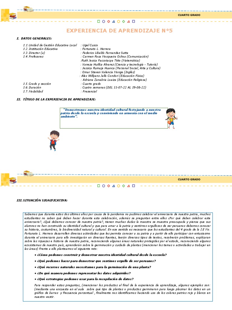 Experiencia de Aprendizaje 5 - Primaria | PDF | Evaluación | Invertebrado