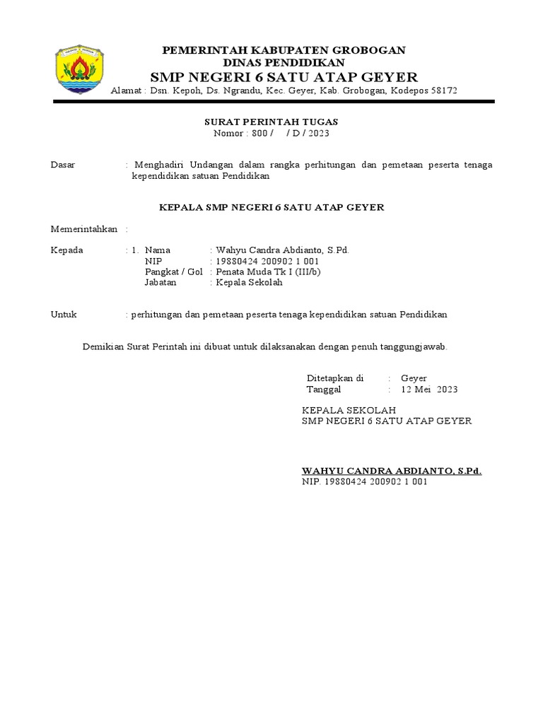 SPPD SMP 6 Satap Geyer | PDF