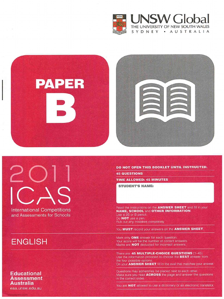 2011 ICAS English Paper B | PDF