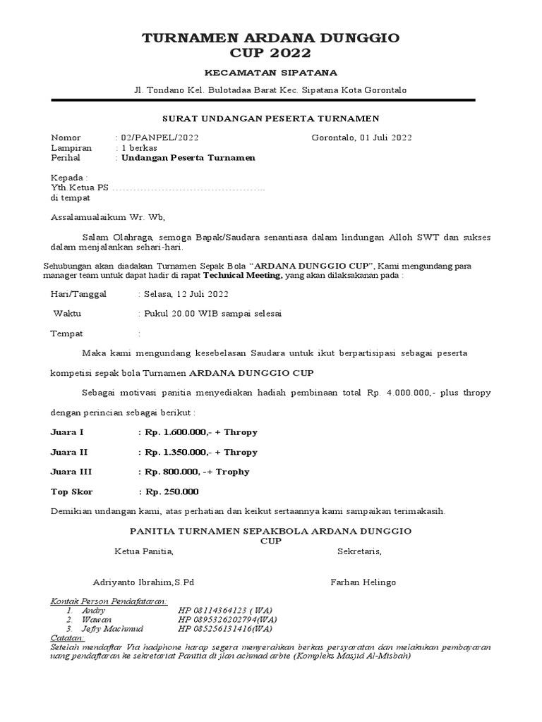 Undangan Technical Meeting | PDF