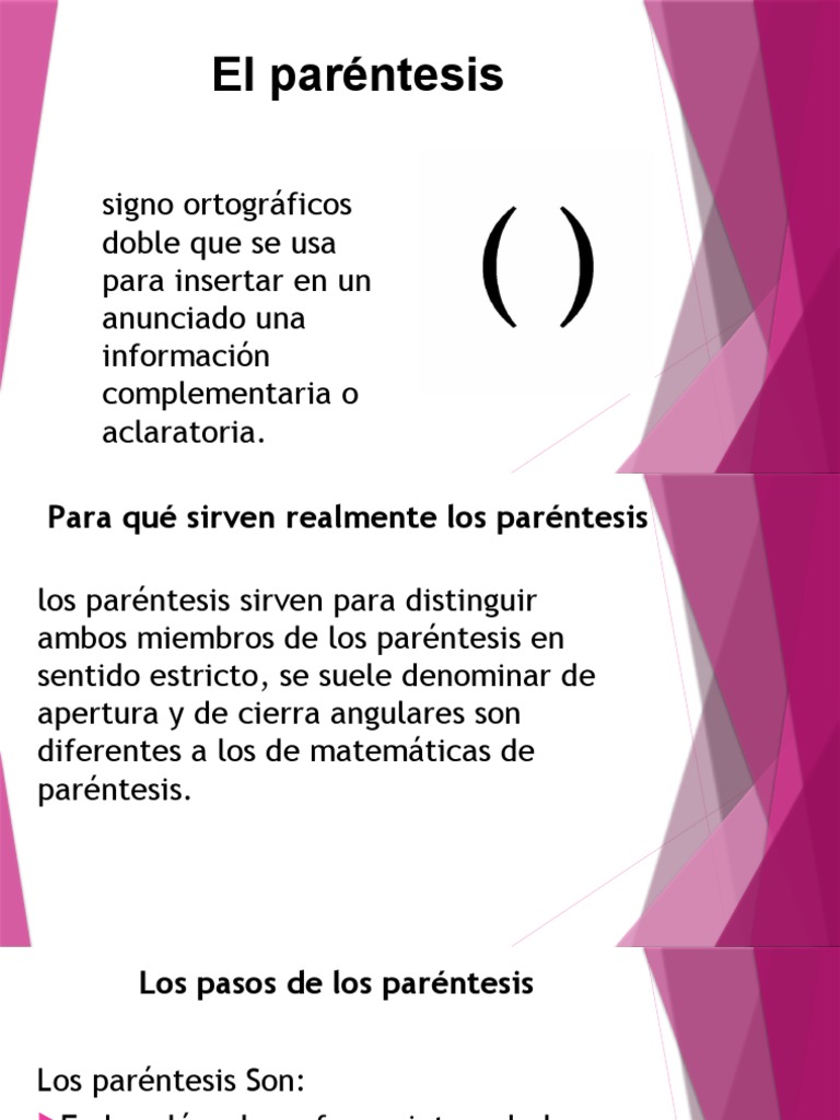 Significado y uso de los paréntesis | PDF
