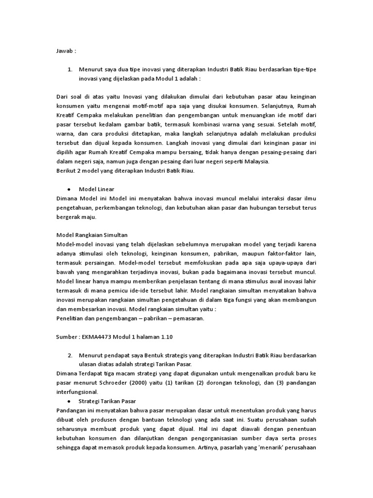 Tuton 1 Pengembangan Produk | PDF