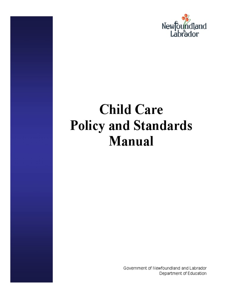 Child Care Policy and Standards Manual Full Document3.0 | PDF | Child ...