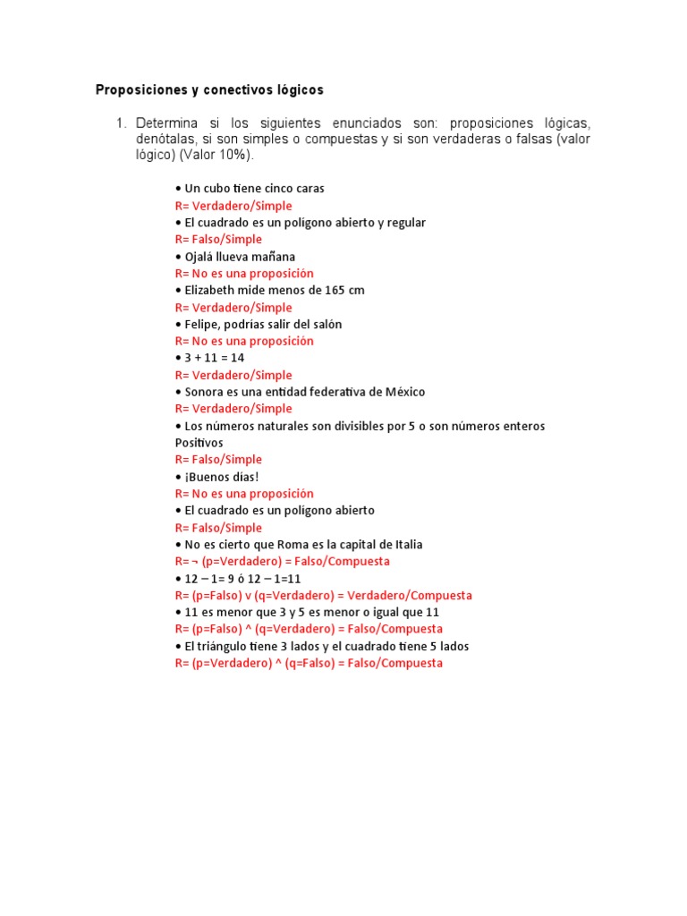 Tarea Proposiciones | PDF | Proposición | Metalogica