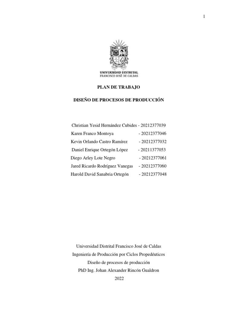 Diseño de Procesos (Informefinal) | PDF