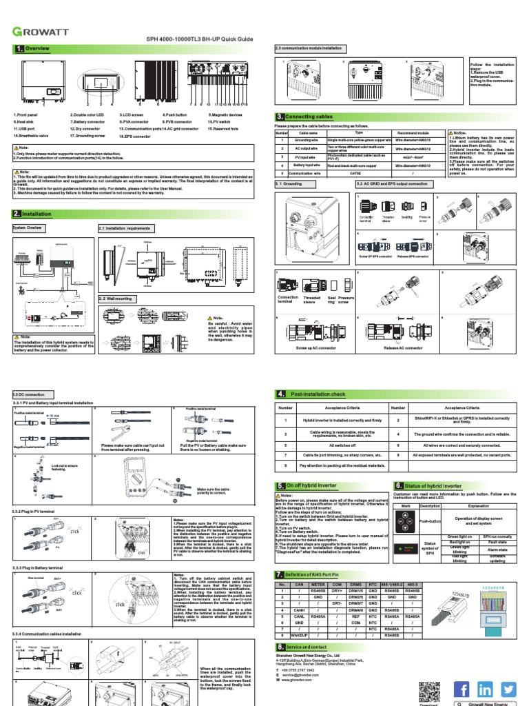 SPH 4000-10000TL3 BH UP Quick Guide EN 202201 | PDF