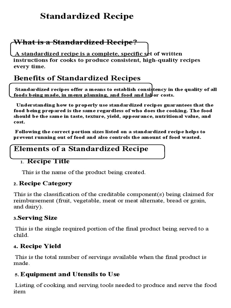 Standardized Recipe of TLE Cookery | PDF | Foods | Cooking