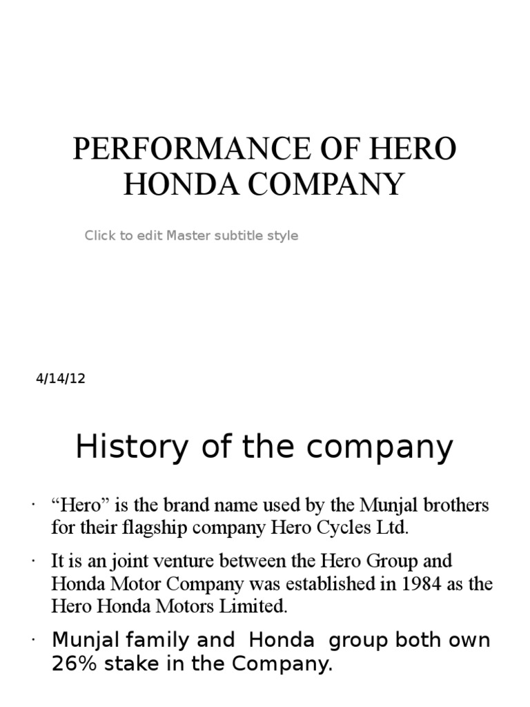 Hero Honda: Market Leader Insights | PDF | Finance & Money Management ...