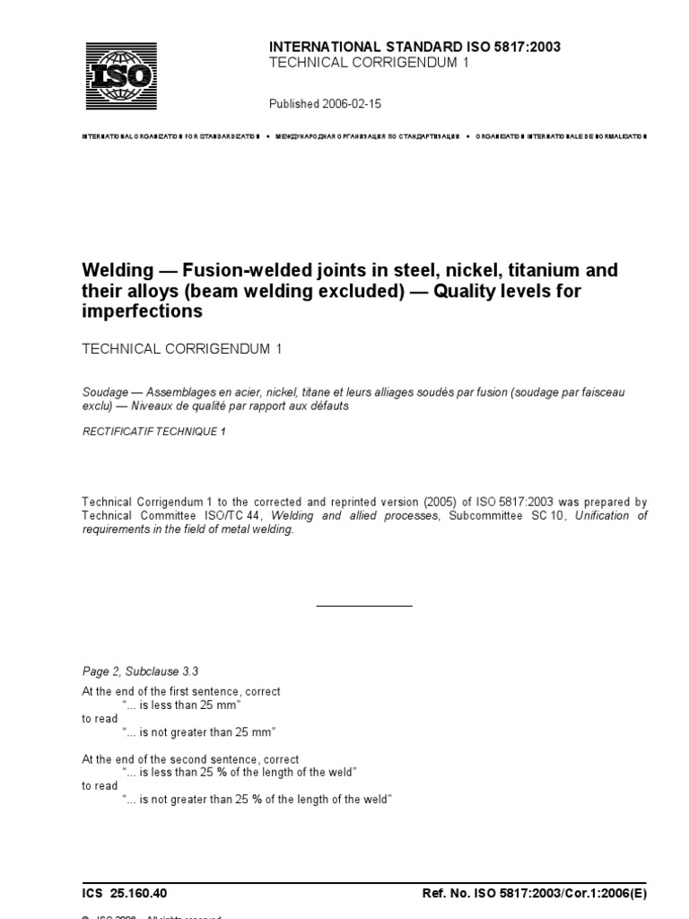 Welding Quality Standards Update | PDF | Technology & Engineering