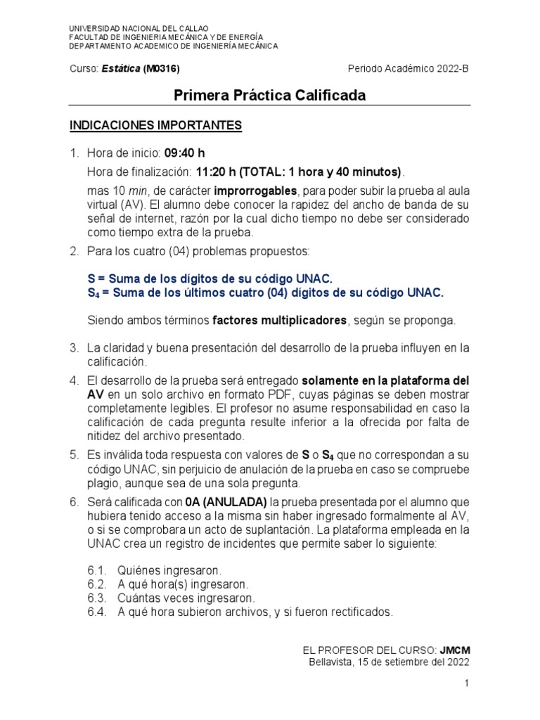 PC1 - Estatica 2022-B | PDF