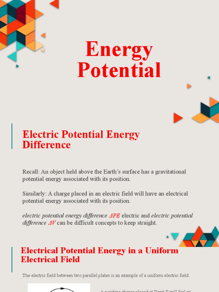 Lesson 8 - Energy Potential | PDF | Potential Energy | Electric Field