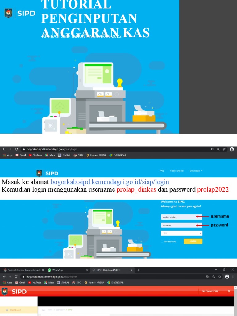 Tutorial Penginputan Anggaran Kas Sipd 2022 | PDF