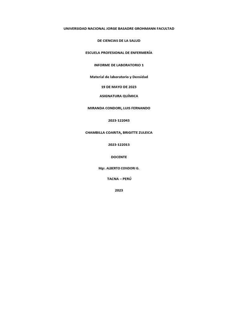 Carátula Del Informe | PDF