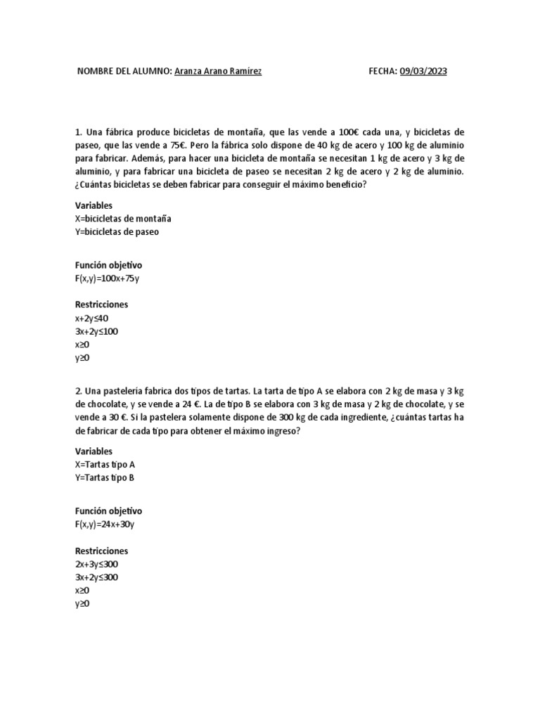 Examen PL Formulacion 2 | PDF | Al por menor