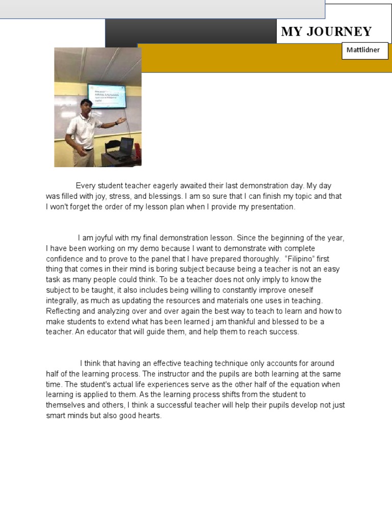 Final Demo: A Teacher's Reflection | PDF | Career & Growth | Self ...