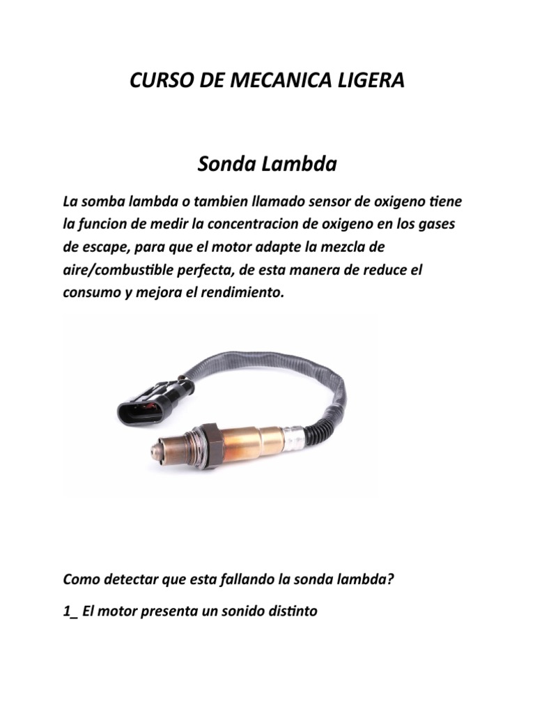 Sonda Lambda (Inyeccion Electronica) | PDF