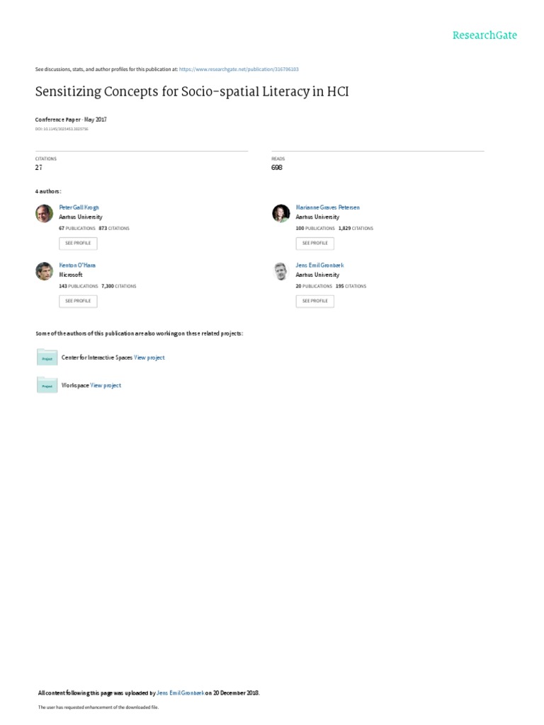 Socio-Spatial Literacy | Download Free PDF | Human–Computer Interaction ...