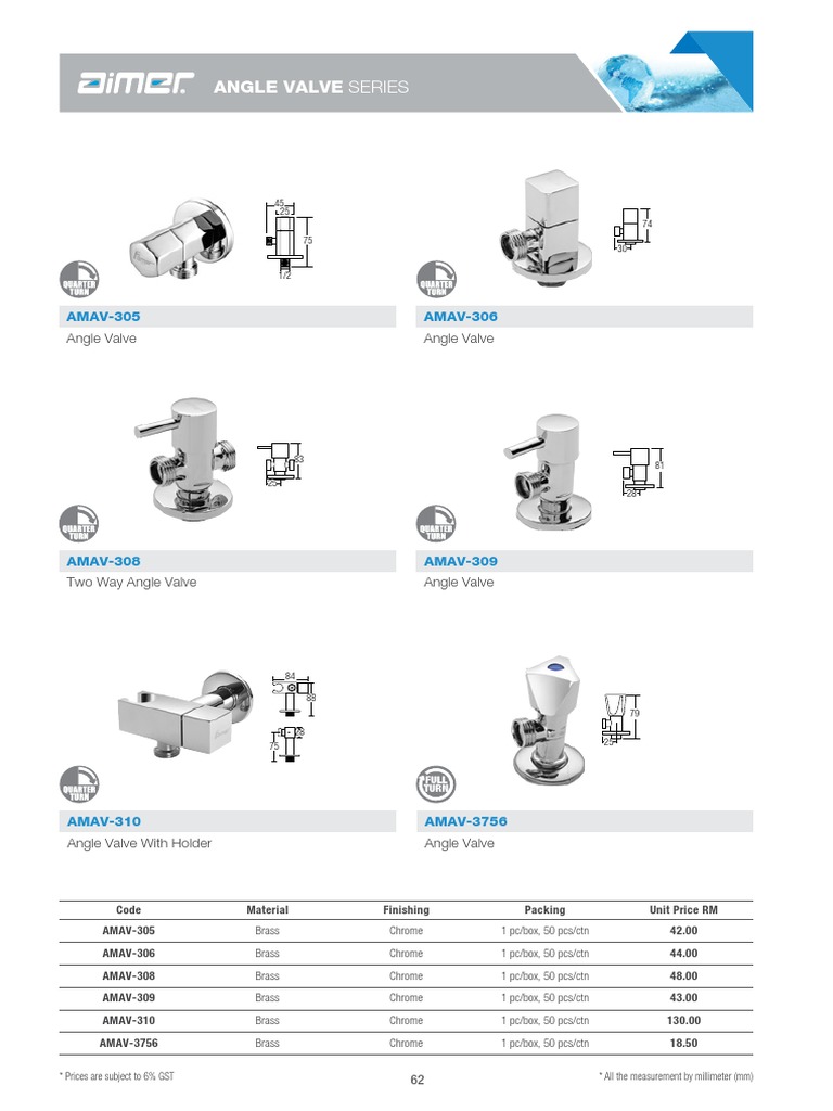 Aimer Bathroom Catalog | PDF | Tap (Valve) | Valve