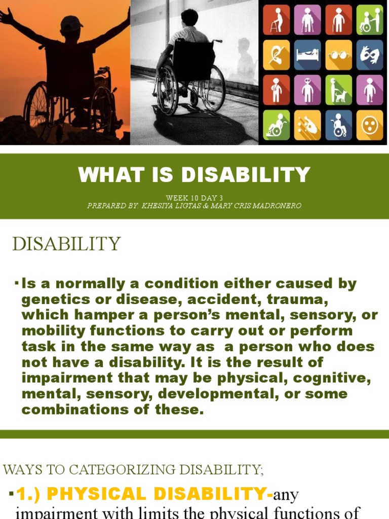 WHAT IS DISABILITY Week 10 d4 | PDF | Disability | Intellectual Disability