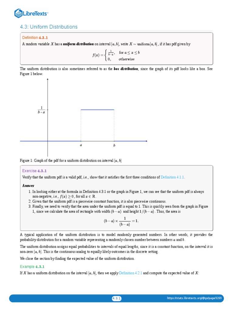 Uniform Distribution Explained | PDF | Probability Density Function ...