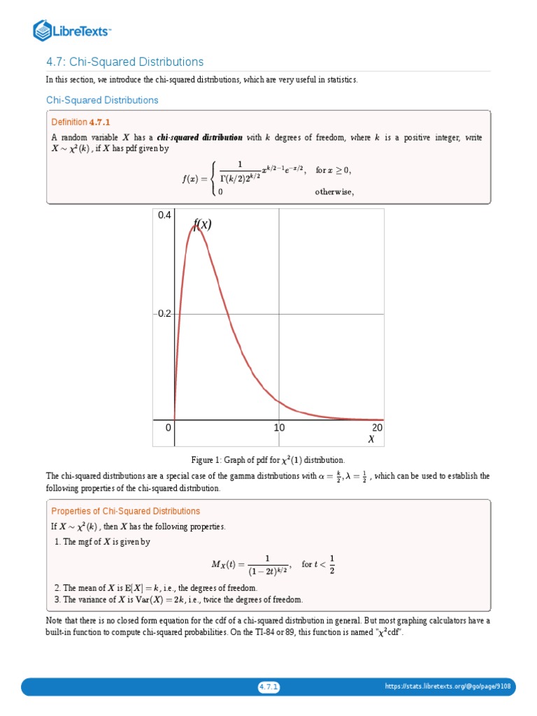 Chi-Squared Distribution Guide | PDF | Chi Squared Distribution ...