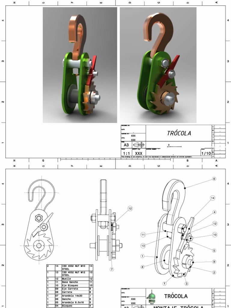 Trocola Component Assembly Drawing | PDF